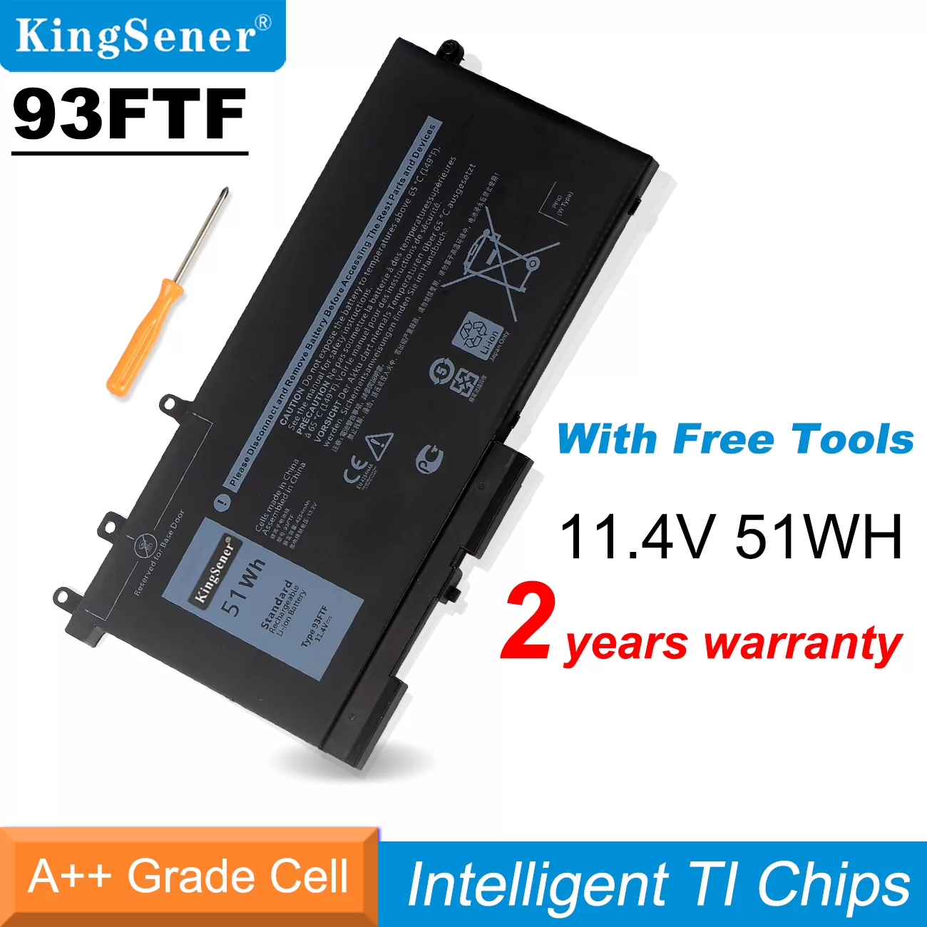 93FTF Battery For Dell Precision 15 Latitude Series - kingsener.com