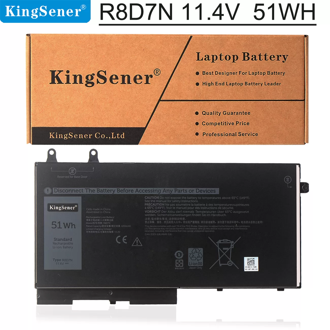 R8D7N Battery For DELL Latitude 5400 Inspiron 7590 Series - kingsener.com