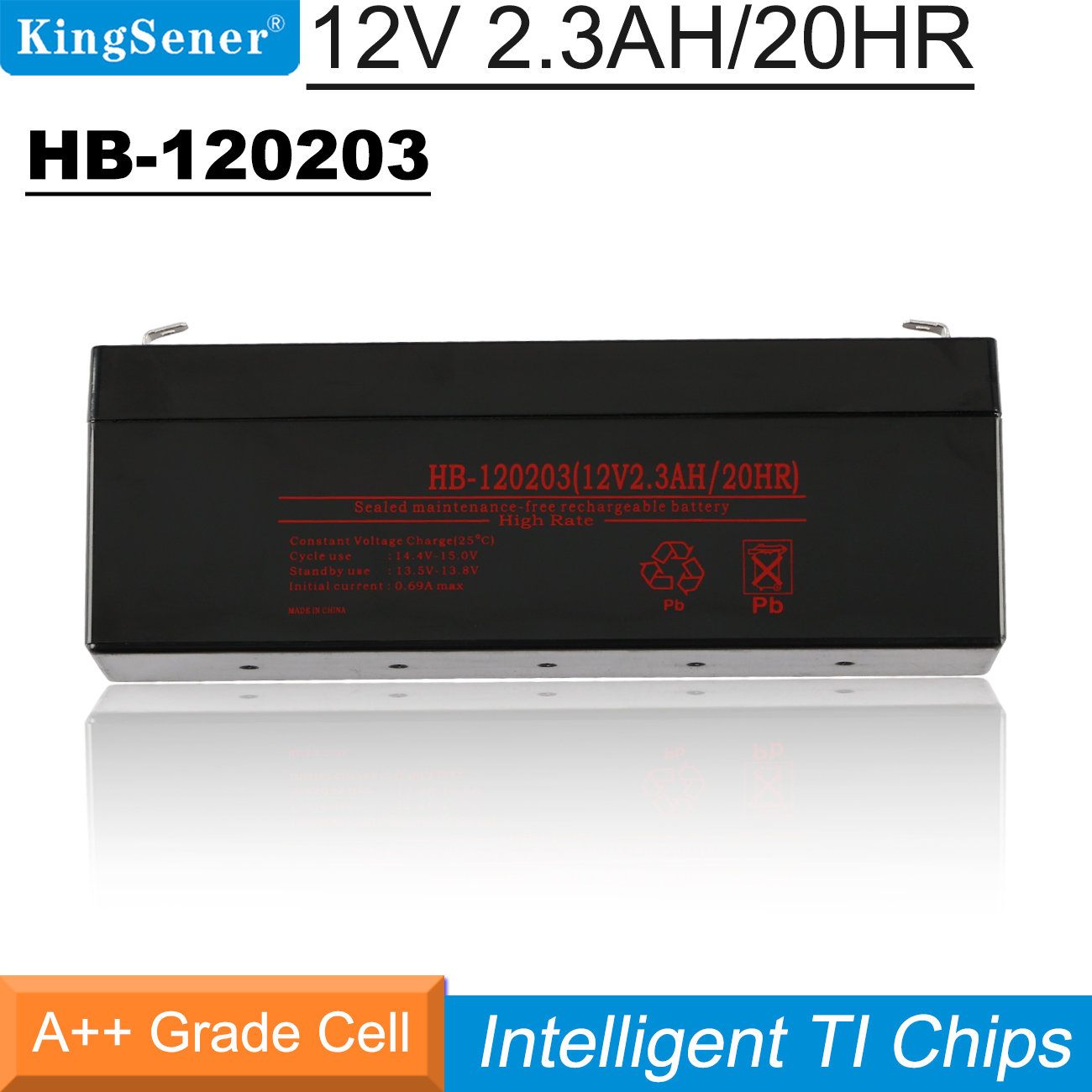 HB-120203 12V 2.3AH Plumbic Acid Storage Battery 20HR - kingsener.com